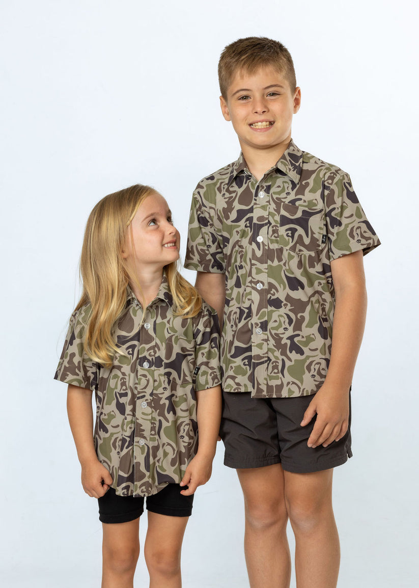 DogSchool camo (Green) Button Up COMING SOON – Livin Hooked